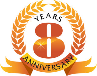 8 year ribbon anniversary Royalty Free Vector Image