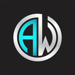 Aw logo monogram with shield line and 3 arrows Vector Image