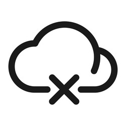 Cloud error or cancel or disconnect connection Vector Image