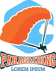 Paragliding logo with text space Royalty Free Vector Image
