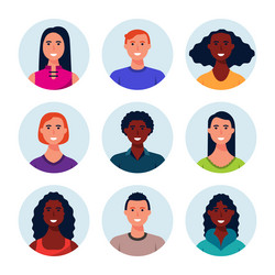 Hand drawn different people icons pack Royalty Free Vector
