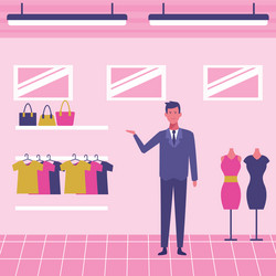 Clothing store staff Royalty Free Vector Image