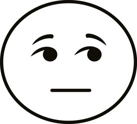 Doubtful emoji face classic flat style icon Vector Image