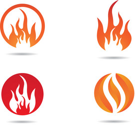 Fire flames of different shapes Royalty Free Vector Image