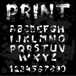 Texture font written with paint and brushes Vector Image