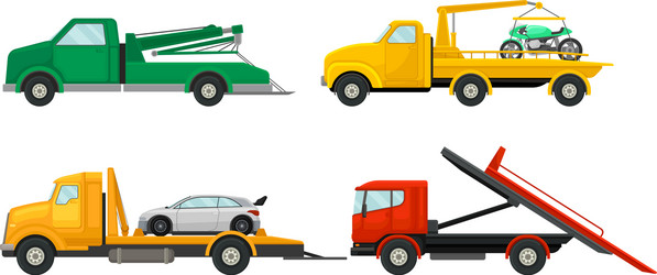 Tow truck or breakdown working side view Vector Image