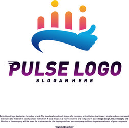 Best pulse logo design concept people beat Vector Image
