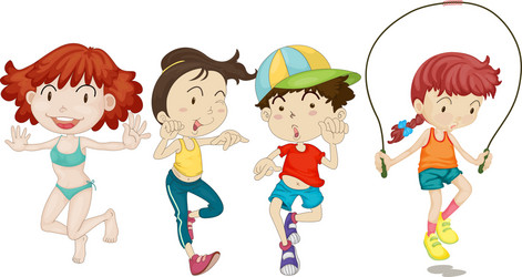 Cartoon Children Skipping Vector Images (over 500)