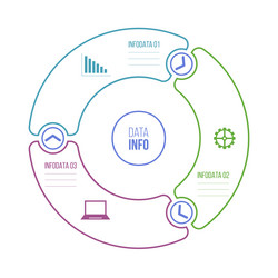 Infographic template circular chart with 3 Vector Image