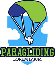 Paragliding logo with text space Royalty Free Vector Image