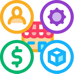 Shop manager work and delivery icon glyph Vector Image
