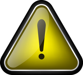 Neon glowing warning sign attention label Vector Image