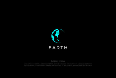 Simple minimalist world globe earth planet Vector Image