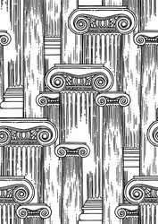 Classical pattern of ancient columns drawn Vector Image