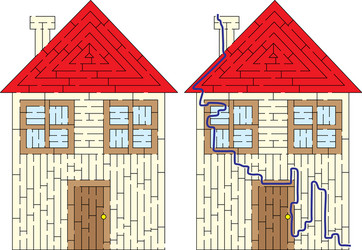 House maze Royalty Free Vector Image - VectorStock