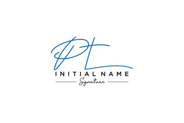 Initial pt signature logo template hand drawn Vector Image