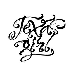 Texas modern calligraphy hand lettering Royalty Free Vector
