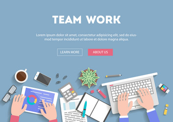 Flat design for team work concept Royalty Free Vector Image