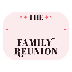 Family reunion rectangular label stroke Royalty Free Vector