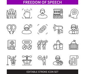 Soft skills editable stroke icon set Royalty Free Vector