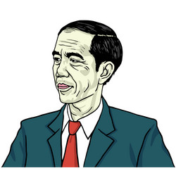 Jokowi joko widodo portrait drawing Royalty Free Vector
