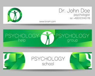 Psychology web banner design background Royalty Free Vector