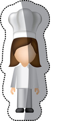 Sticker faceless avatar man chef suit Royalty Free Vector