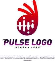 Best pulse logo design concept people beat Vector Image