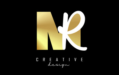 Mr modern letter logo design with swoosh Vector Image