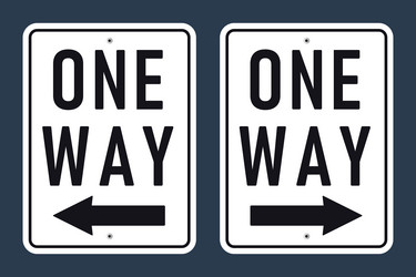 One way blue sign right and left road direction Vector Image