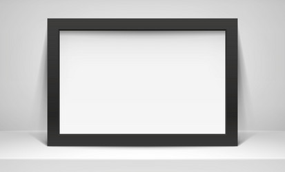 Realistic empty black frame on light background Vector Image