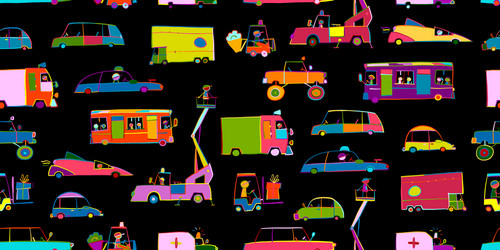Traffic jam cars on road seamless pattern Vector Image