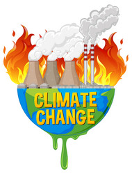 Factory pollution earths climate change Royalty Free Vector