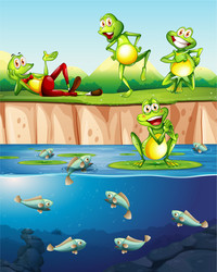 Cartoon cute frog Royalty Free Vector Image - VectorStock