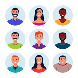 Hand drawn different people icons pack Royalty Free Vector