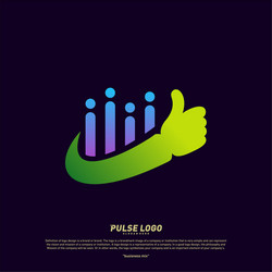 Best pulse logo design concept people beat Vector Image