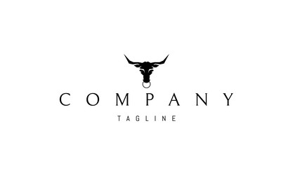 Abstract simple bull head logo concept Royalty Free Vector