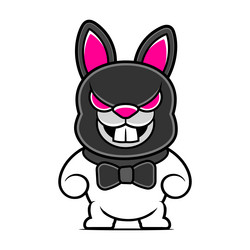 Rabbit on white background negative space design Vector Image