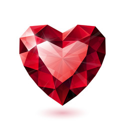 Faceted ruby heart Royalty Free Vector Image - VectorStock