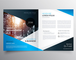Yellow and blue modern magazine cover bifold Vector Image