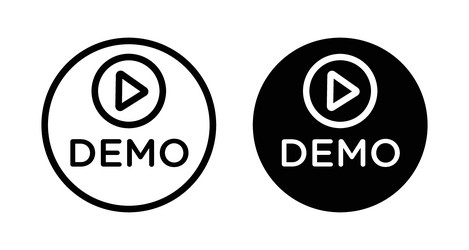 Demo video icon set room conference Royalty Free Vector