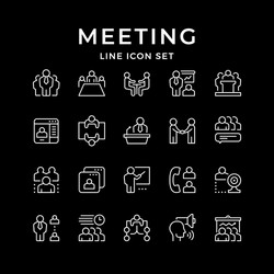 Set line icons meeting Royalty Free Vector Image