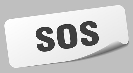 Sos sticker sos label Royalty Free Vector Image