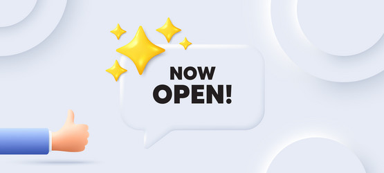 Now open tag promotion new business sign Vector Image