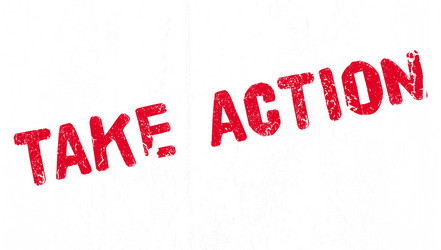 Take action now rubber stamp Royalty Free Vector Image