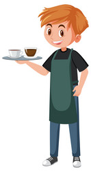 A coffee man cartoon character on white background