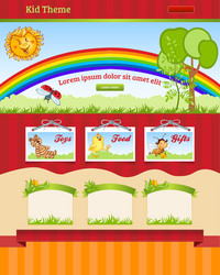 Cartoon kid web template Royalty Free Vector Image