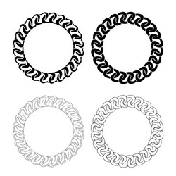 Collection of round bicycle chain border frames Vector Image