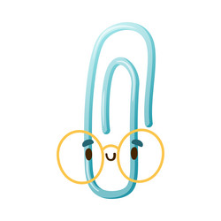 Funny paper clip and pin as school item Royalty Free Vector