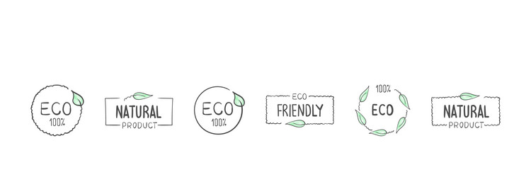Organic product icons of natural food Royalty Free Vector